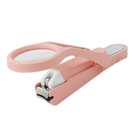 6Pink Nail Clipper With Magnifying Glass, Splash Guard And Stainless ...
