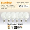 Sunlite LED G16.5 Bulb, 5W (40W Eq.), E12 Base, Dimmable, Frost, 3000K Warm, 6-Pack - Walmart.com