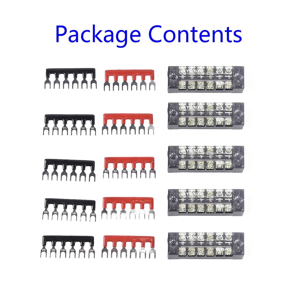 6Points Auto Marine Power Distribution Bus Bar Terminal Block Set 15A ...