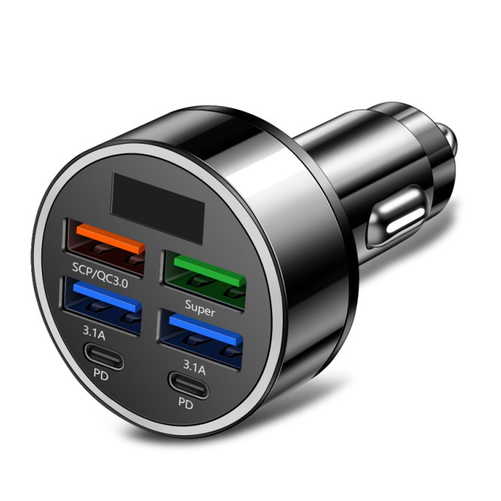 6Port Car Charging Adapter Digital Screen For Rapid Device Charging ...