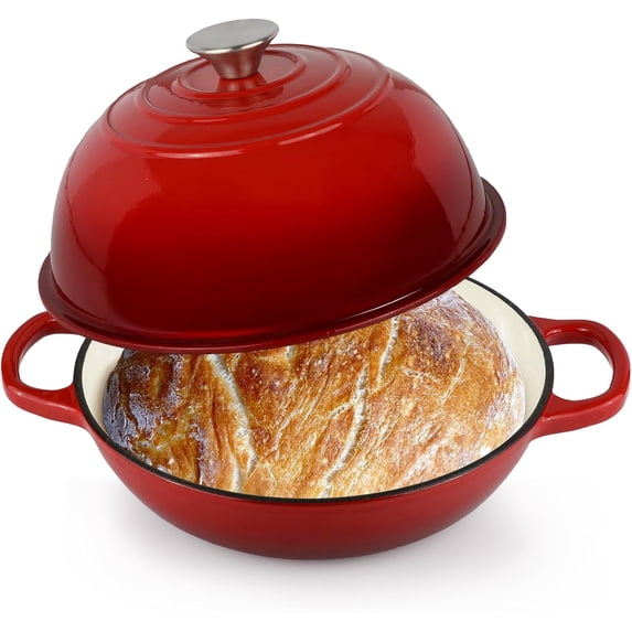 6QT Bread Dutch Oven Pot with Lid, Enameled Cast Iron Dutch Oven for ...