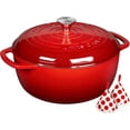 6QT Enameled Cast Iron Dutch Oven with Lid, Versatile Heavy-Duty ...