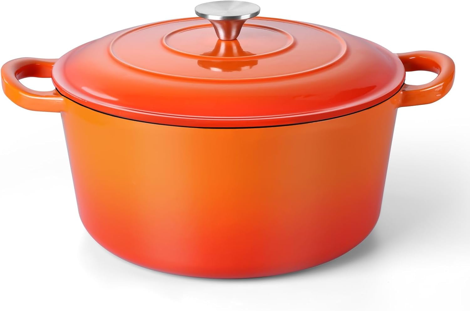 6QT Enameled Cast Iron Dutch Oven with Nonstick, Lid & Dual Handles for ...