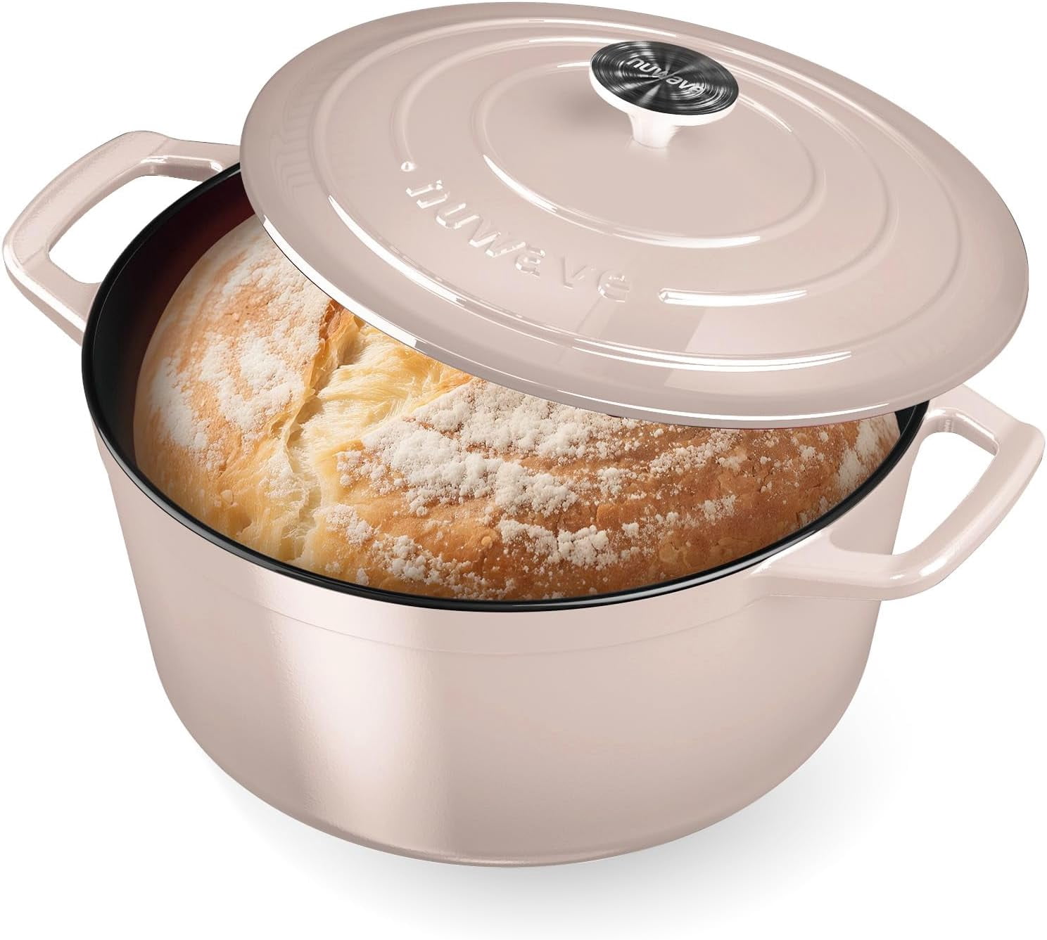 6QT Enameled Cast Iron Dutch Oven Pot with Lid, Heavy Duty 7-Layer ...