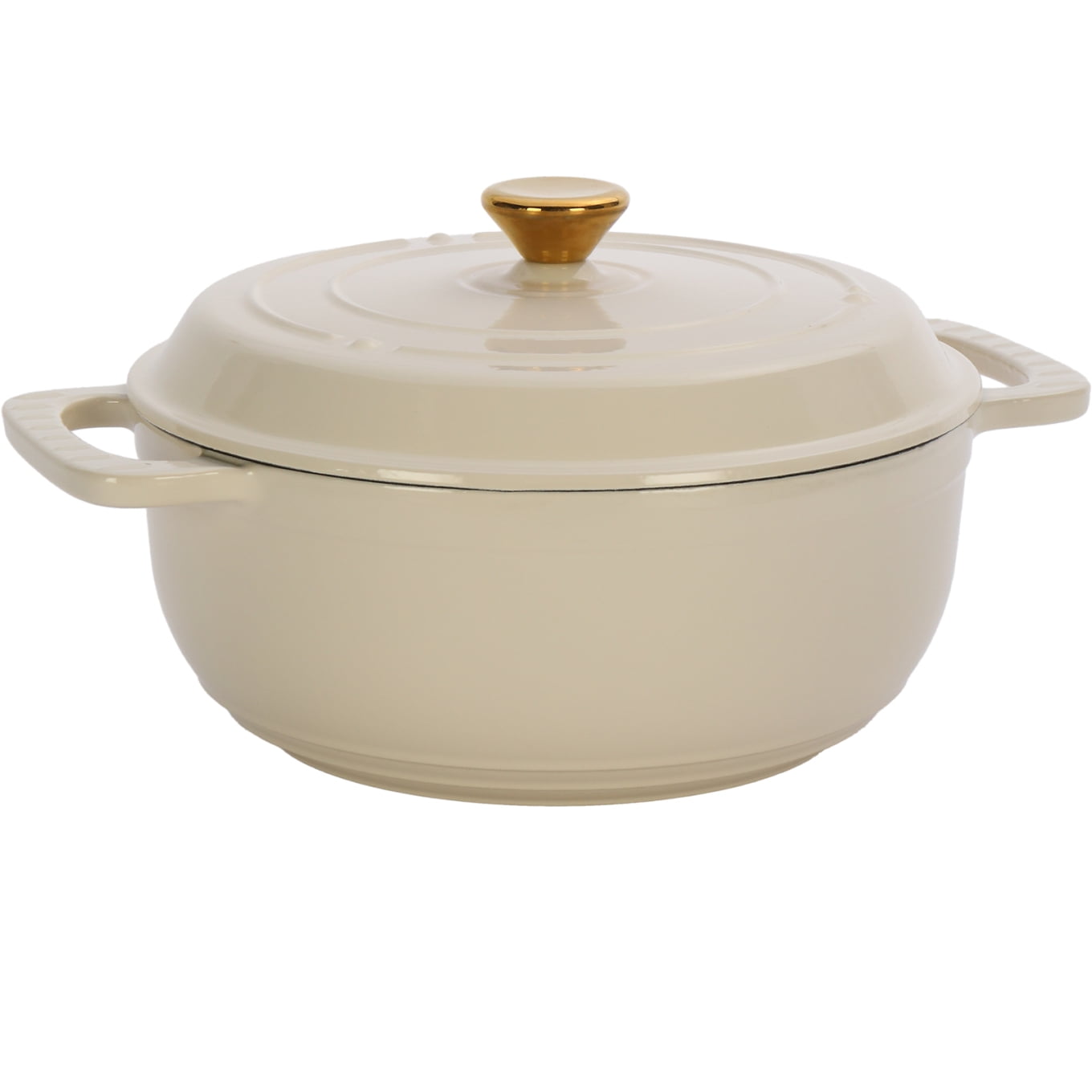6QT Enameled Cast Iron Dutch Oven with Upgraded Textured Handles, Heavy ...
