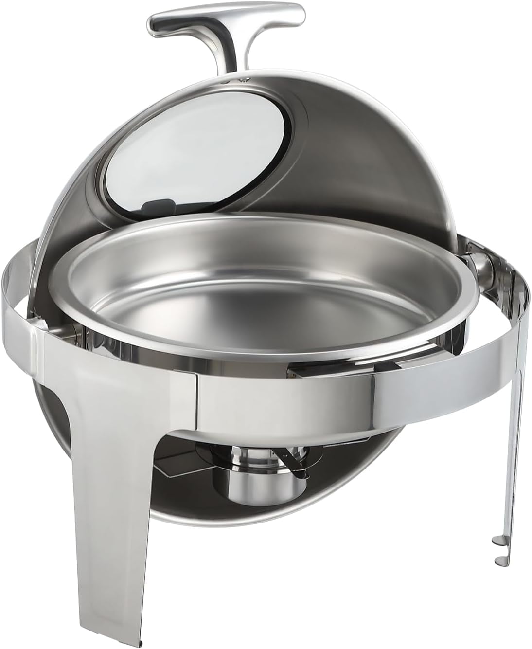 6QT Roll Top Chafing Dish Buffet Set, Round Chafing Dishes for Buffet with Visible Lid, Food Pan ...