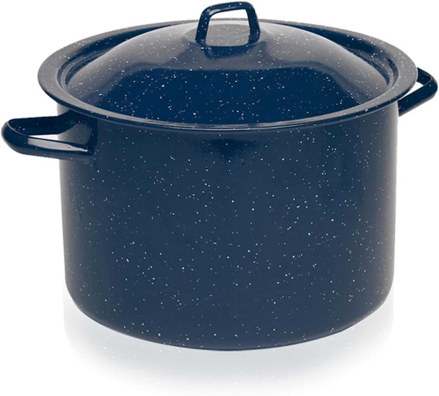 6Qt Blue Speckled Enamel Stock Pot with Lid, Traditional Mexican Enamel ...