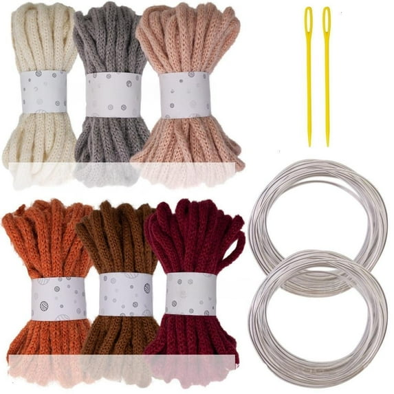 6Rolls 7mm 5Meters Polyester Rope String with Big Eye Needle and ...