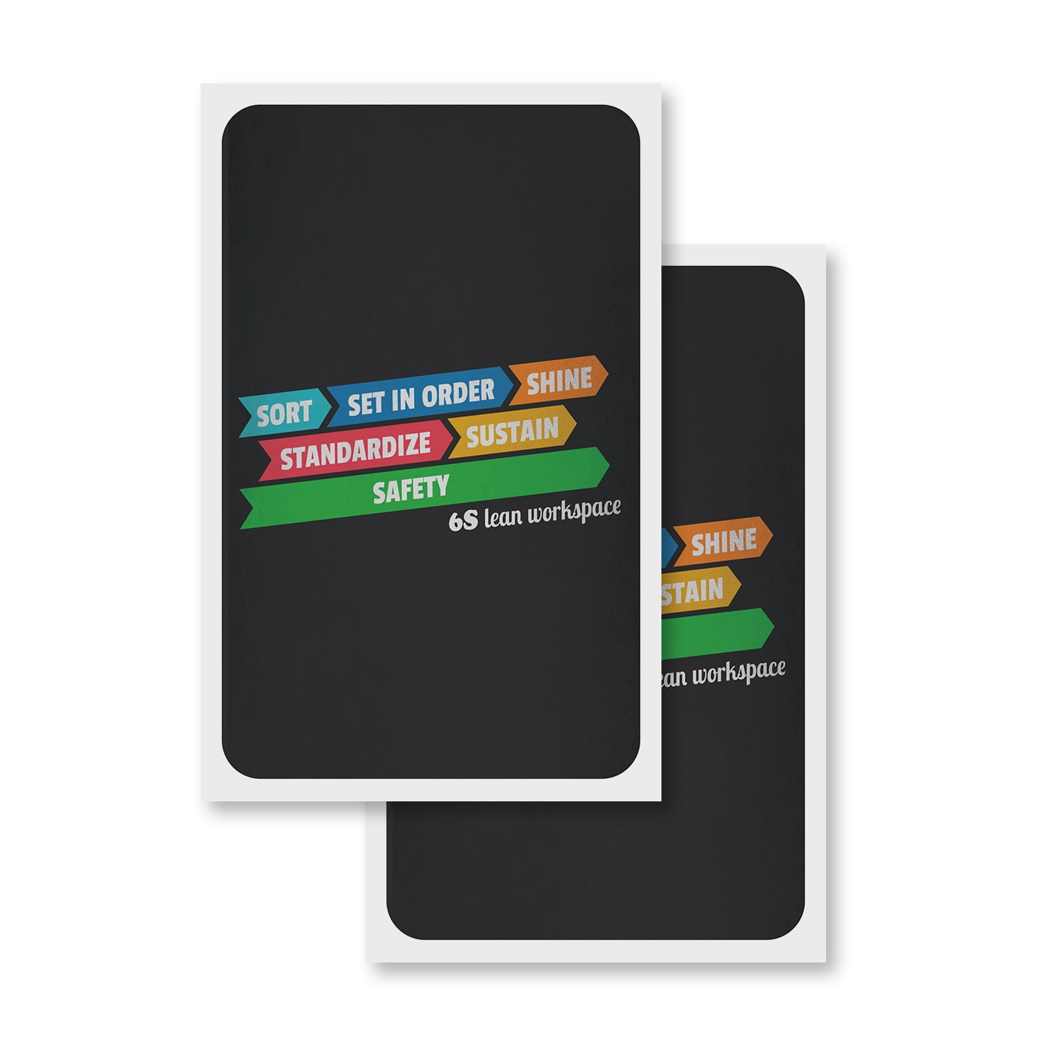 6S Lean Workspace (2-PACK) 24" x 36" Vinyl Decals | Sign Insert Peel ...