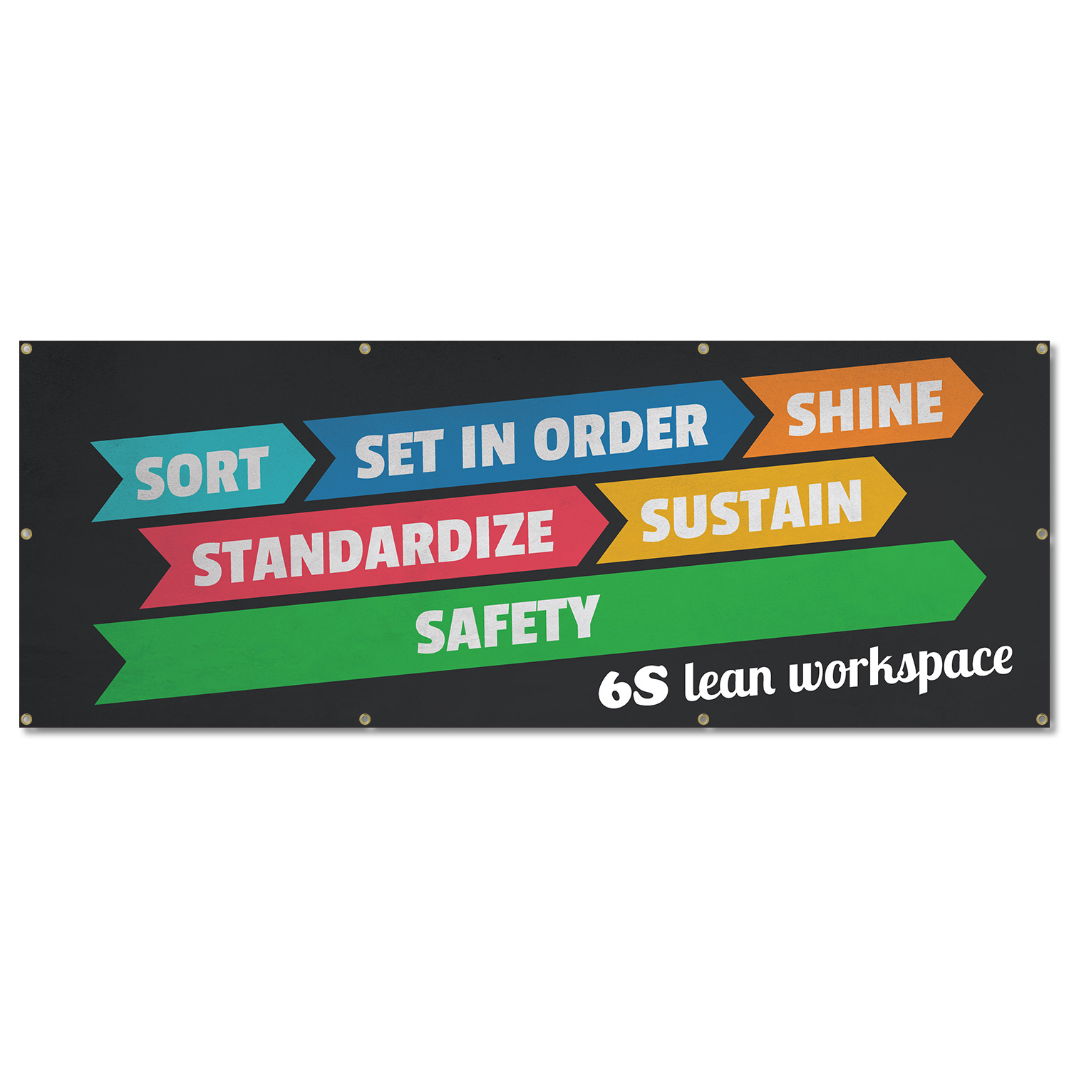 6S Lean Workspace | 36" X 96" Banner | Outdoor Vinyl Sign With Grommets ...