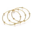 6Set 304 Stainless Steel Bangle Sets with Round Beads Golden 68mm about ...
