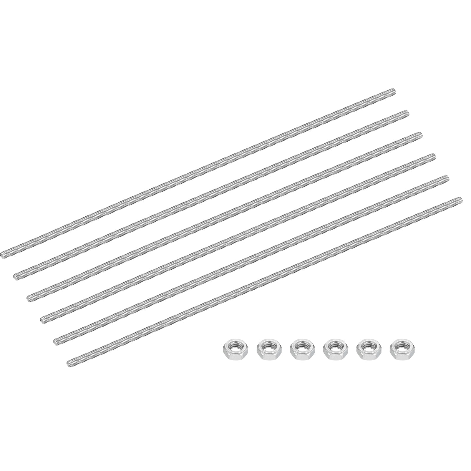 6Set M4-0.7x250mm Fully Threaded Rods, 304 Stainless Steel Thread Bar ...