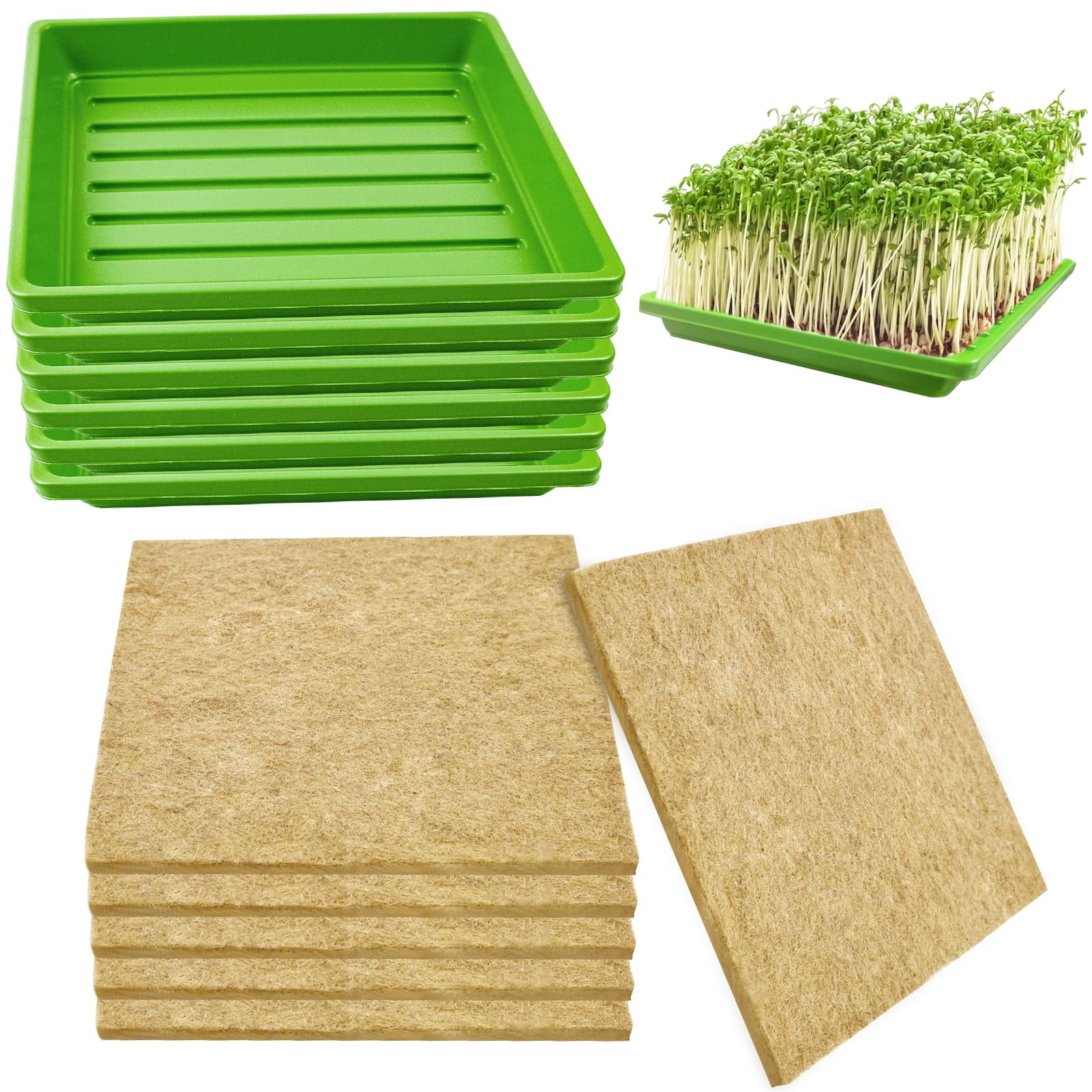 6Set Microgreens Growing Mat with Tray, MVR1 Microgreen Growing ...