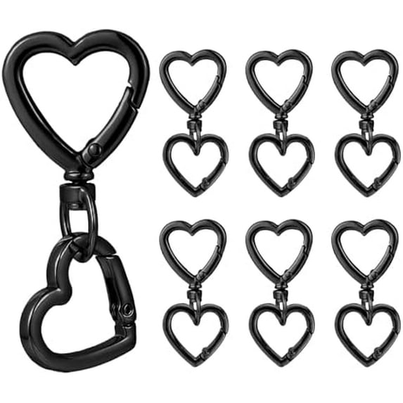 6Set Swivel Clasp Clip,Heart Shape Metal Double Opening Key Chain Clip ...