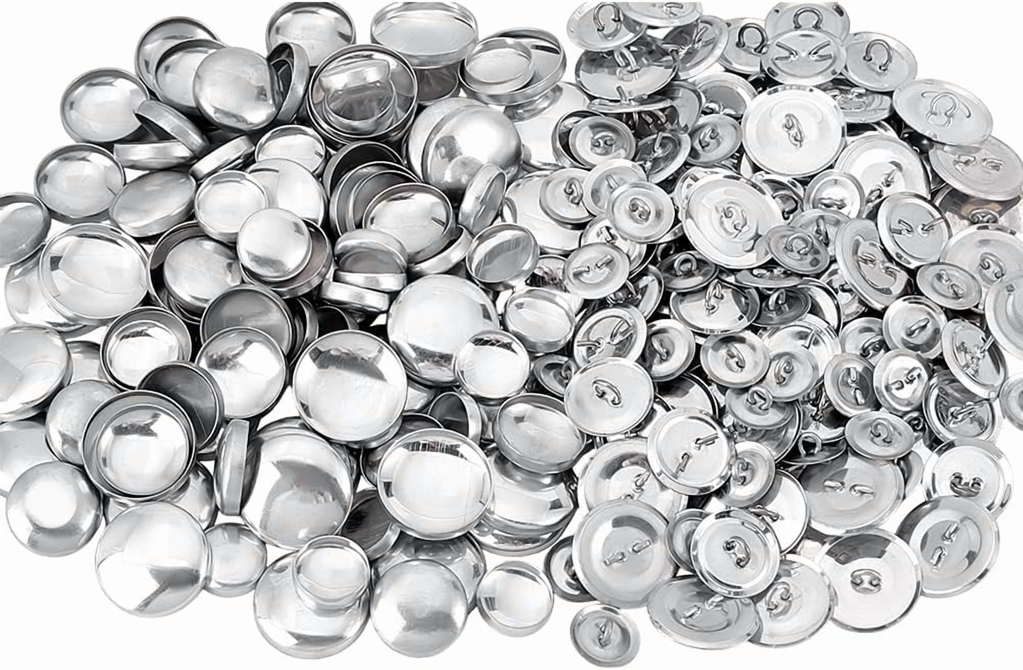 6Sets 6 Styles Aluminum Blank Buttons with Plastic Tools for Craft ...