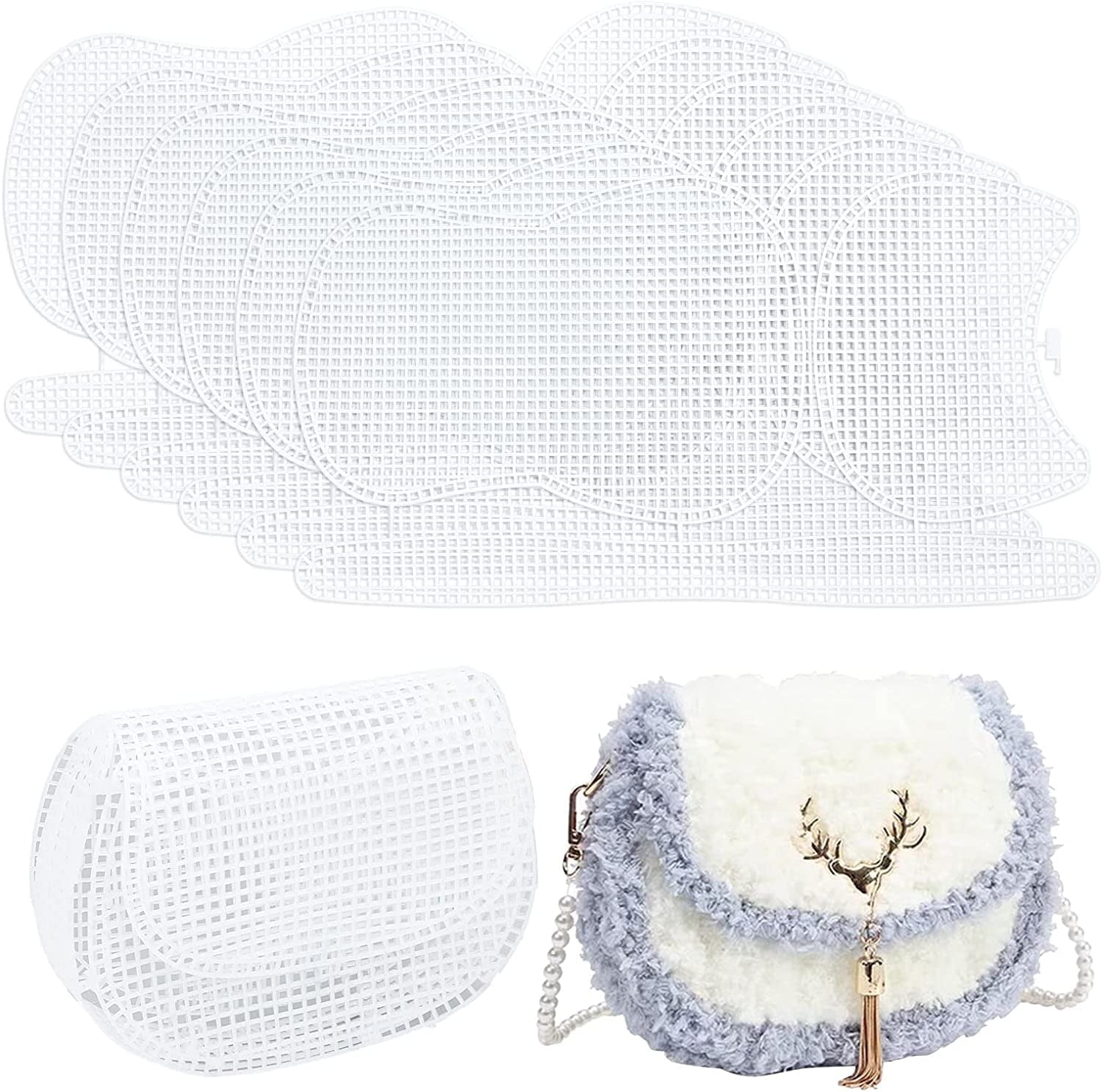 6 Set Clear Plastic Mesh Canvas Sheets for DIY Needlepoint Embroidery ...