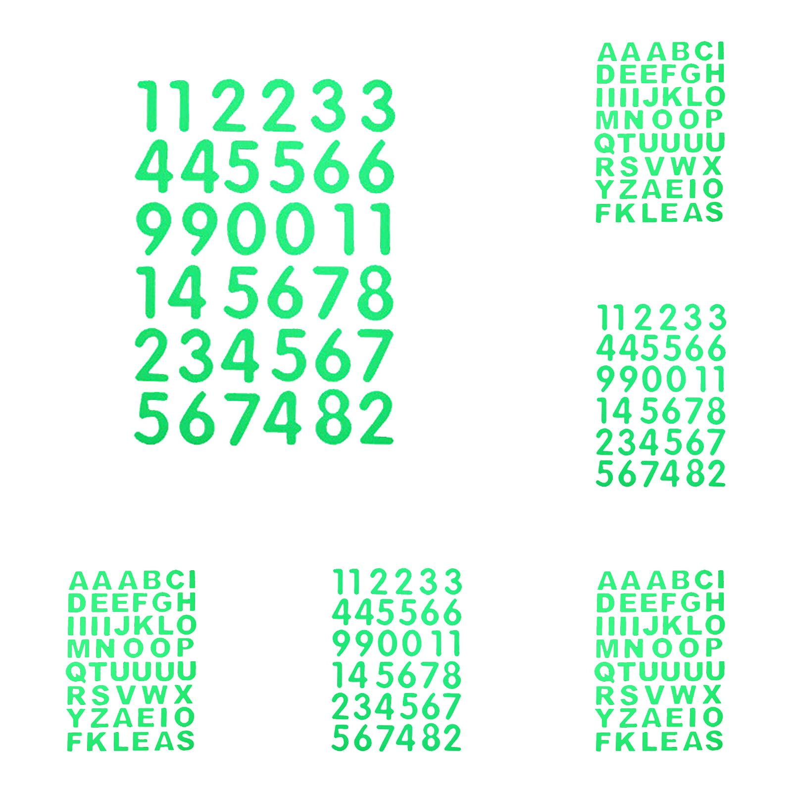 6Sets Glow in The Dark Mailbox Alphanumeric Number Stickers Alphabet ...