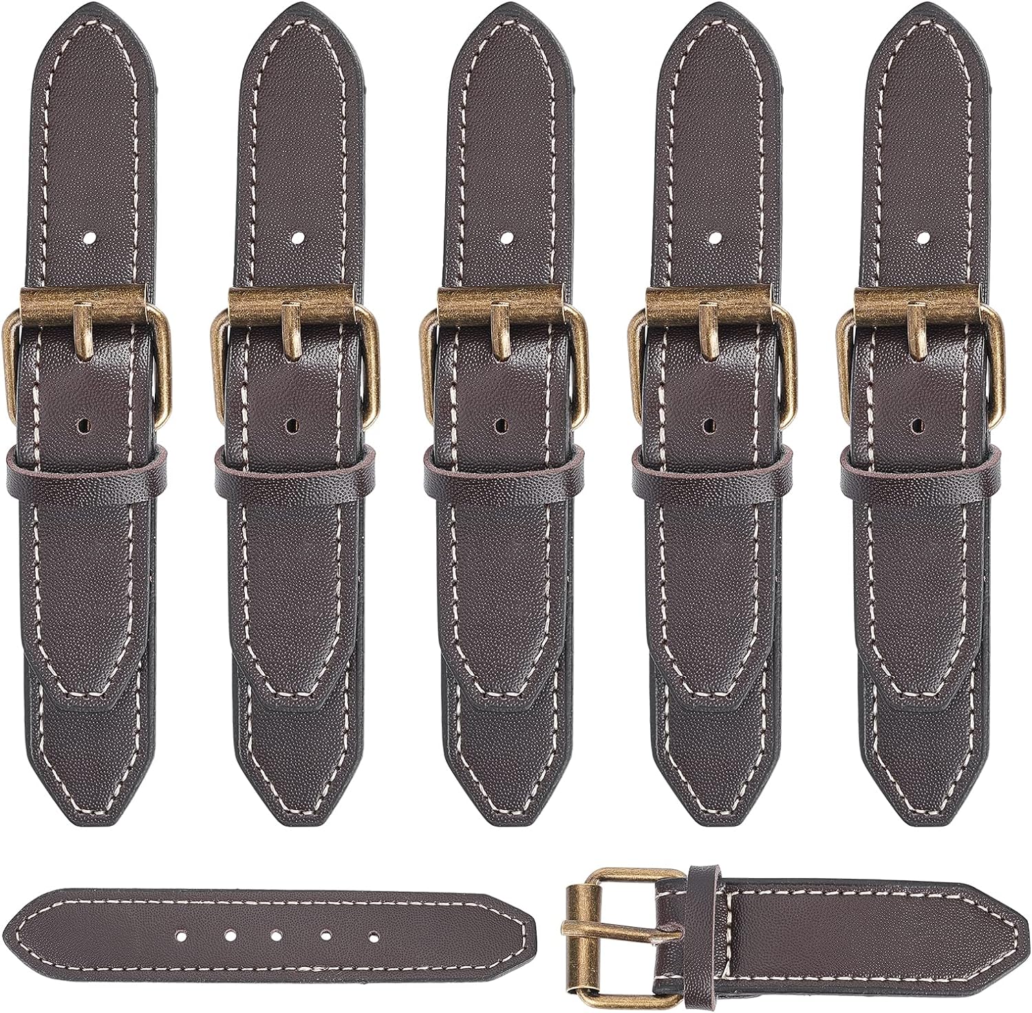 6Sets Leather Sew-On Toggles Closures Black PU Leather Snap Toggle Sew ...