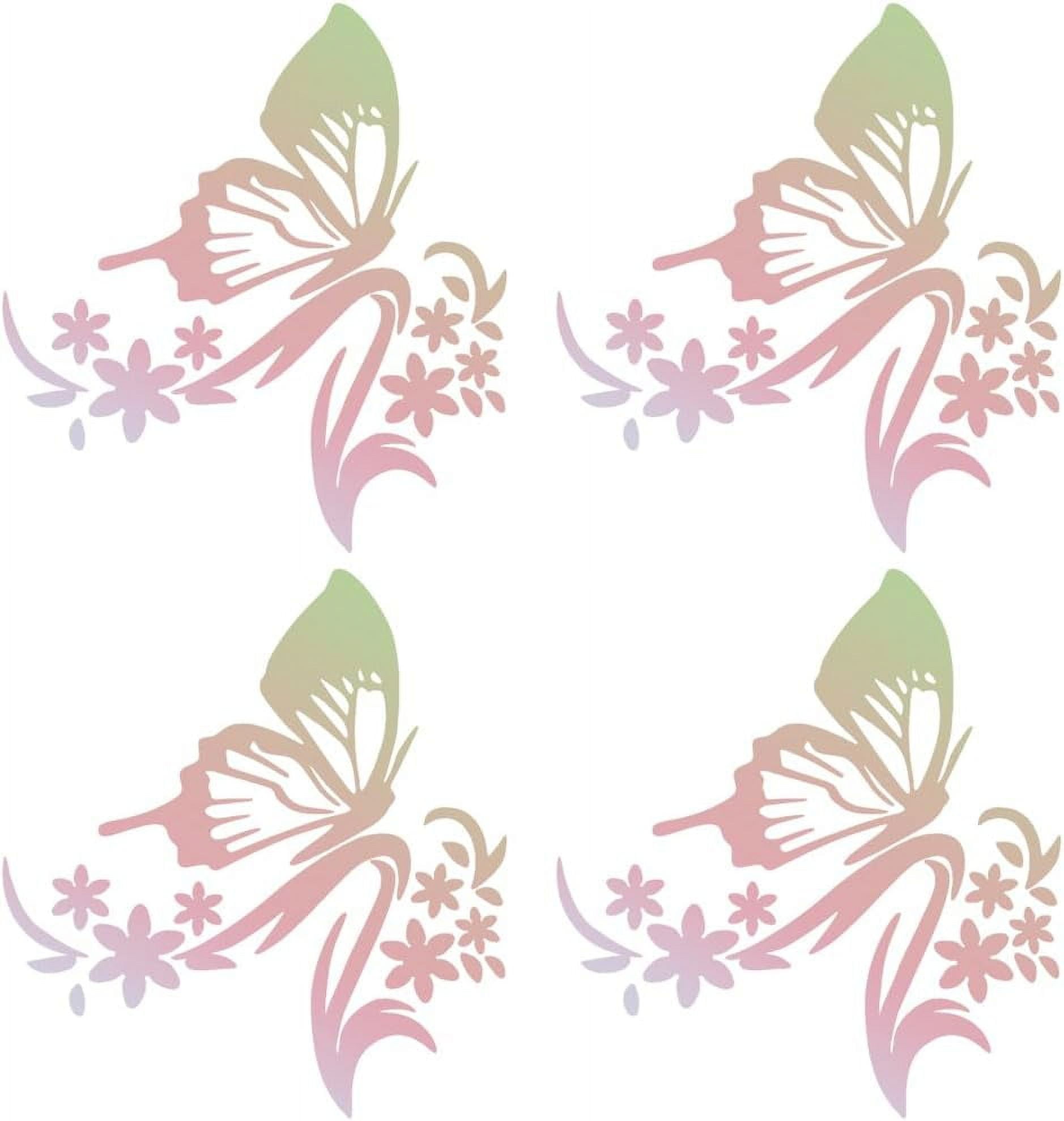 6Sheet PVC Butterfly Car Decals Reflective Car Rearview Mirror Stickers ...