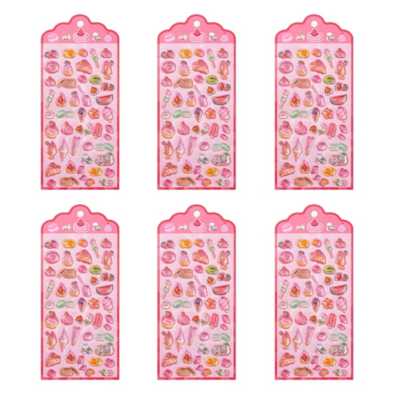 6Sheets Embossed Decorative Sticker for Journal Phone Kids Room Wall ...