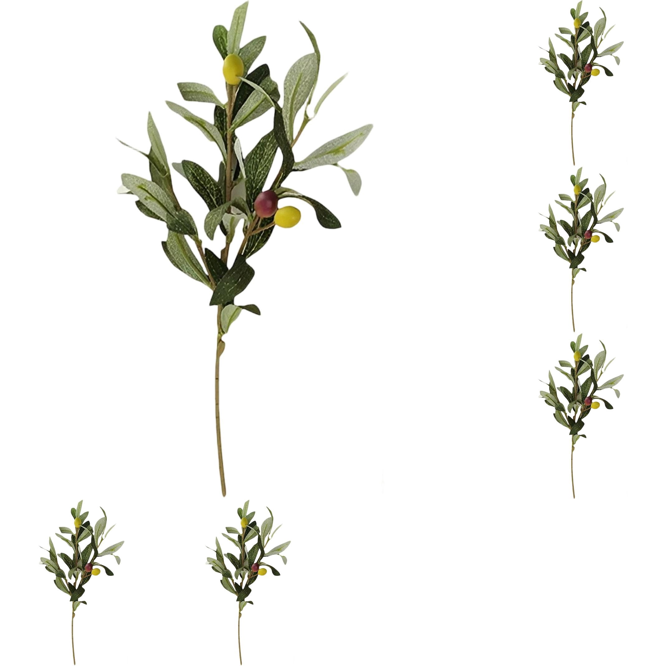 6Stems Artificial Olive Branch Household Imitation Realistic Artificial ...