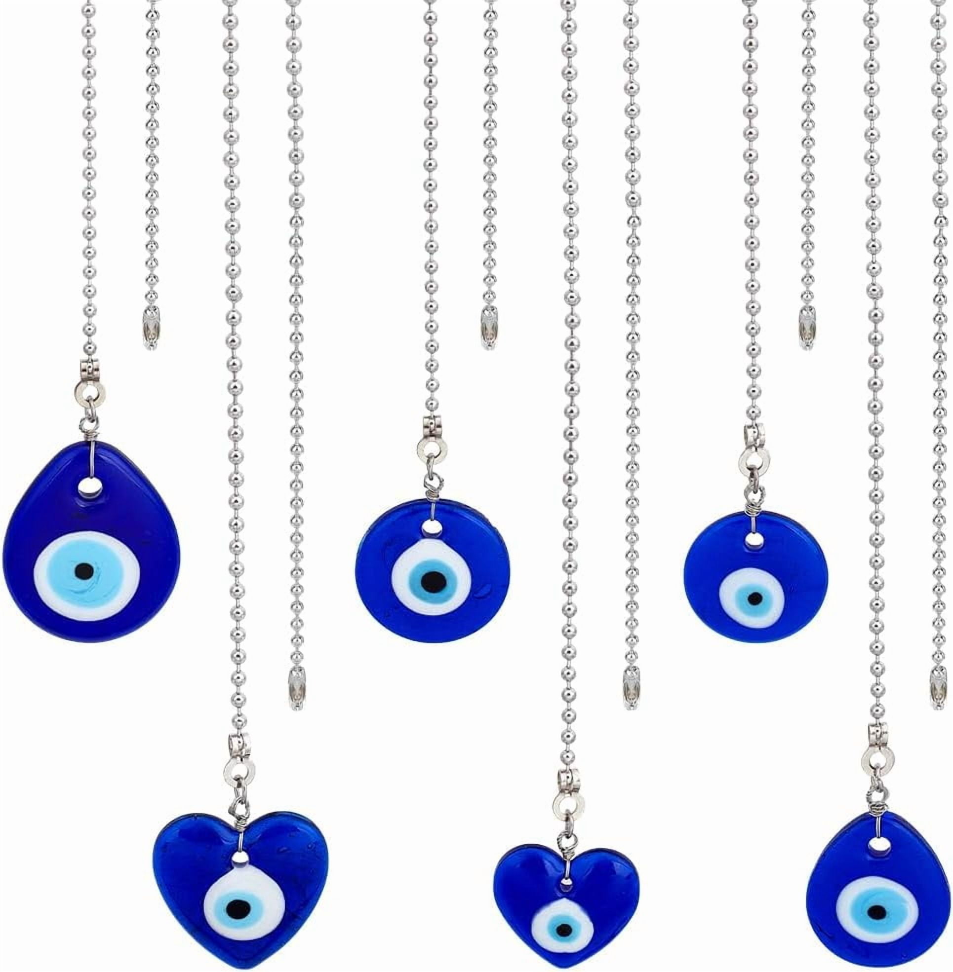 6Styles Glass Ceiling Fan Pull Chain Extenders Flat Round Heart ...