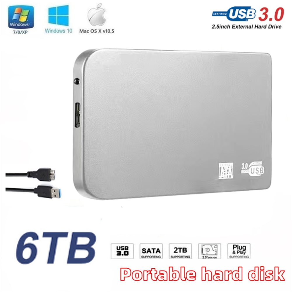 XIN 6TB External USB 3.0 Hard Drive, Portable Memory Storage, Aluminum ...