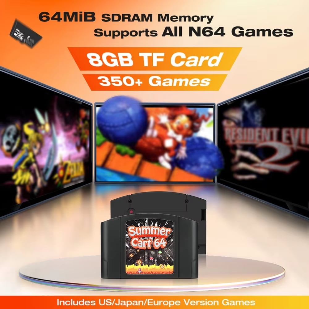 6TG SummerCart 64 Game Card For N64 Retro Game Cartridge ED 64 For N64 ...