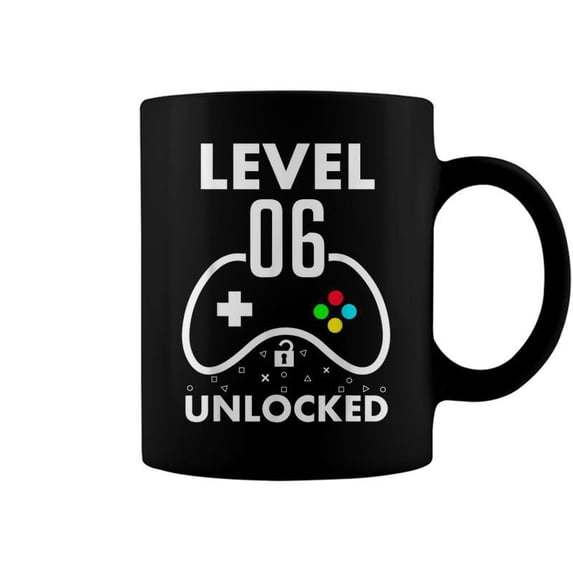 6Th Birthday Level 6 Unlocked Video Gamer Birthday Coffee Mugs ...