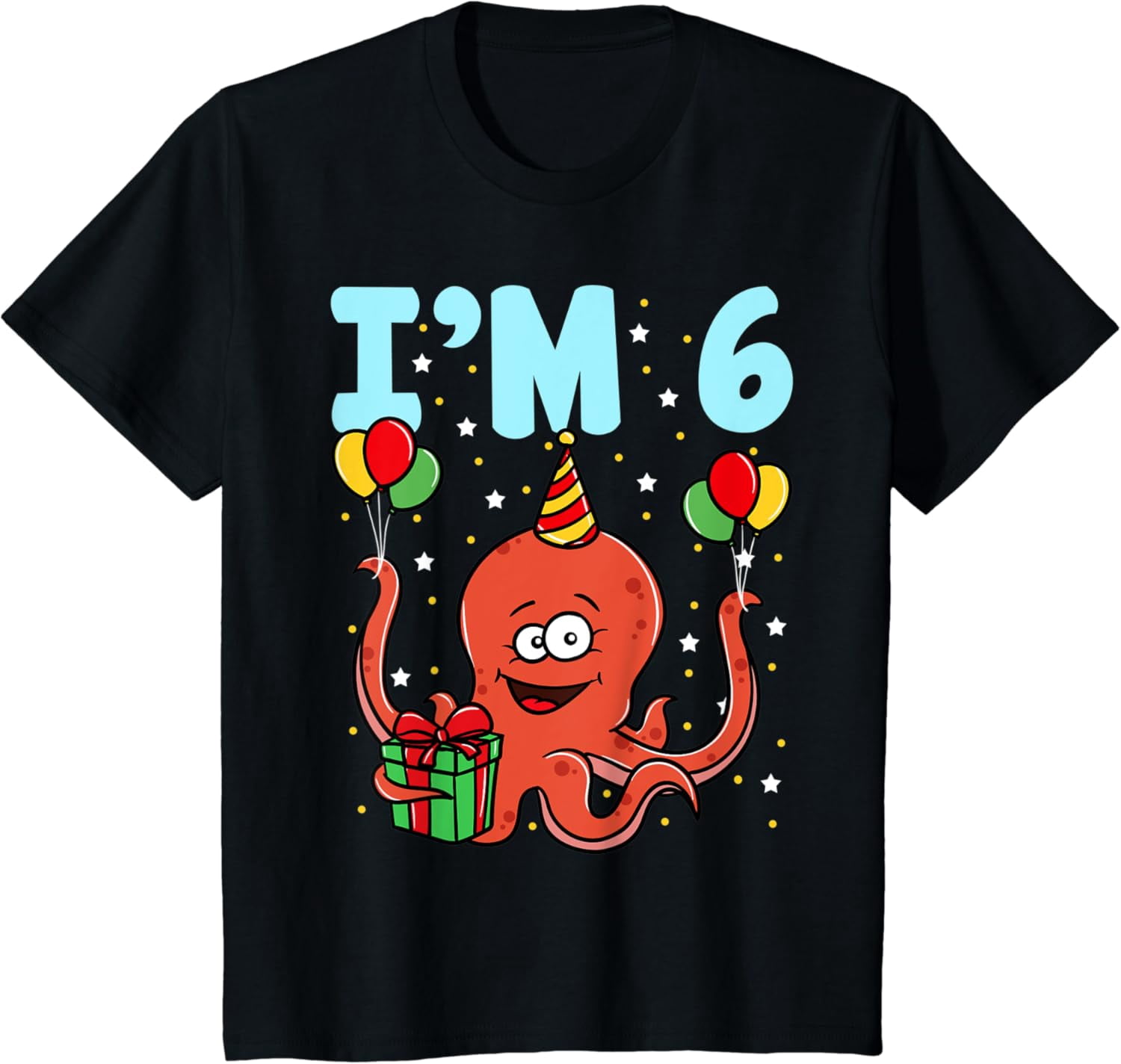6Th Birthday Octopus Kraken 6 Year Old Boy Girl T-Shirt - Walmart.com