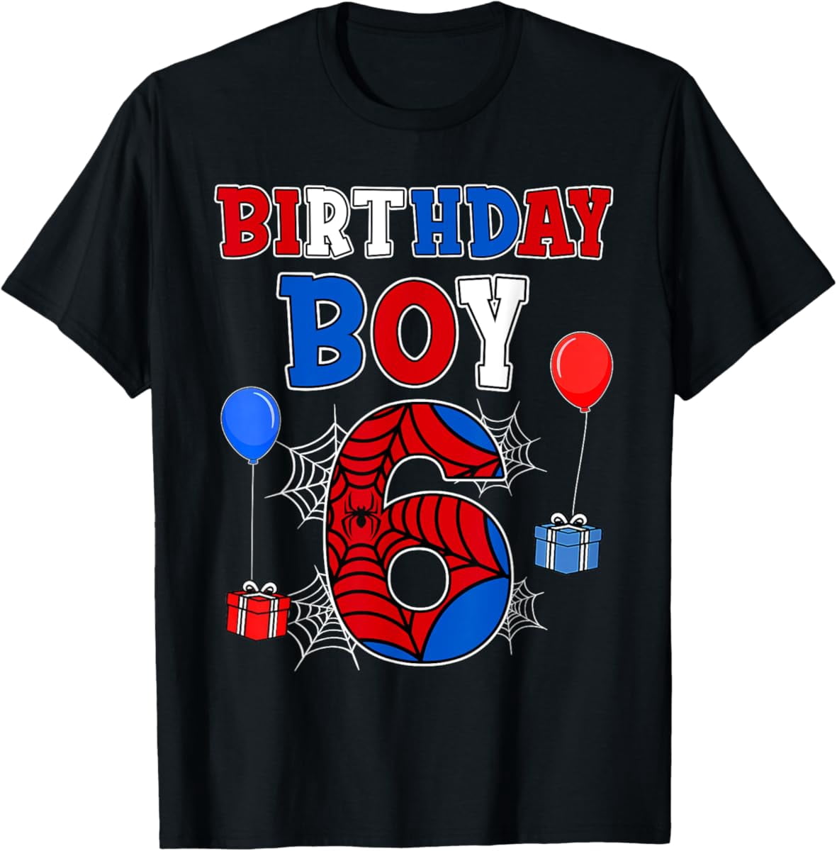 6Th Birthday Spider Web 6 Year Old Second Birthday Party Unisex T-Shirt ...