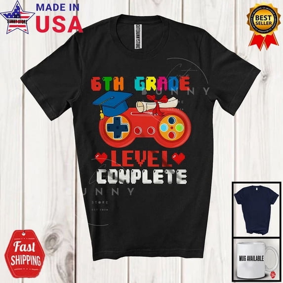 6Th Grade Level Complete, Summer Vacation Game Controller, Gamer Shirt ...