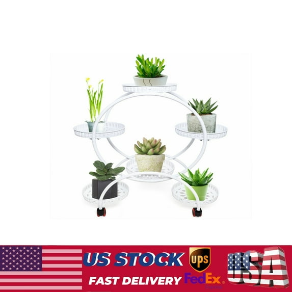 6Tier Corner Iron Plant Stand Ladder Flower pot Display Rack Shelf ...