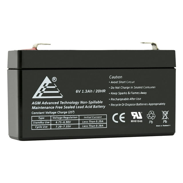 6V 1.2AH VRLA AGM Rechargeable Sealed Lead Acid Battery - Walmart.com