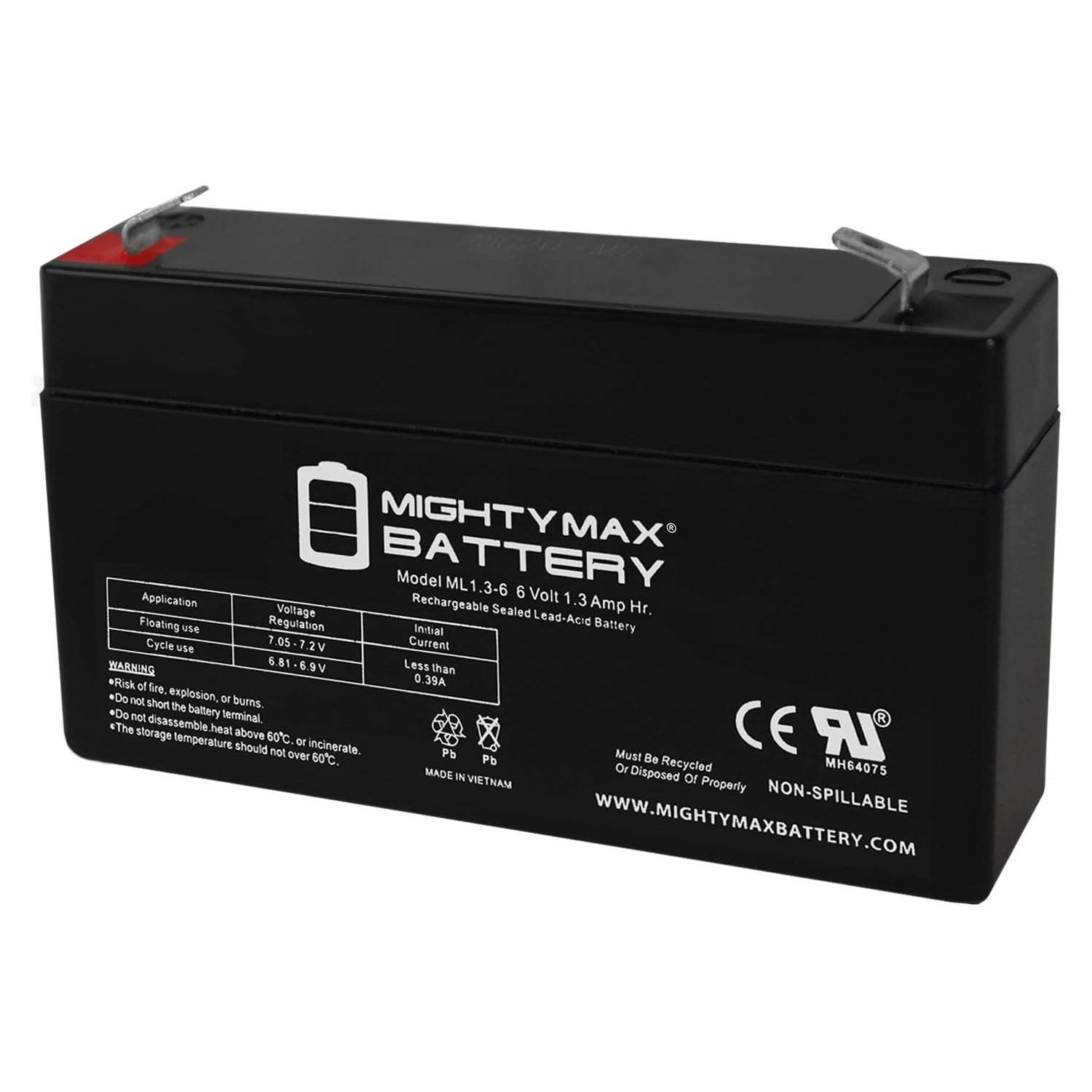 6V 1.3AH Novametrix 807 Transcutaneous OXY Mon Medical Battery ...