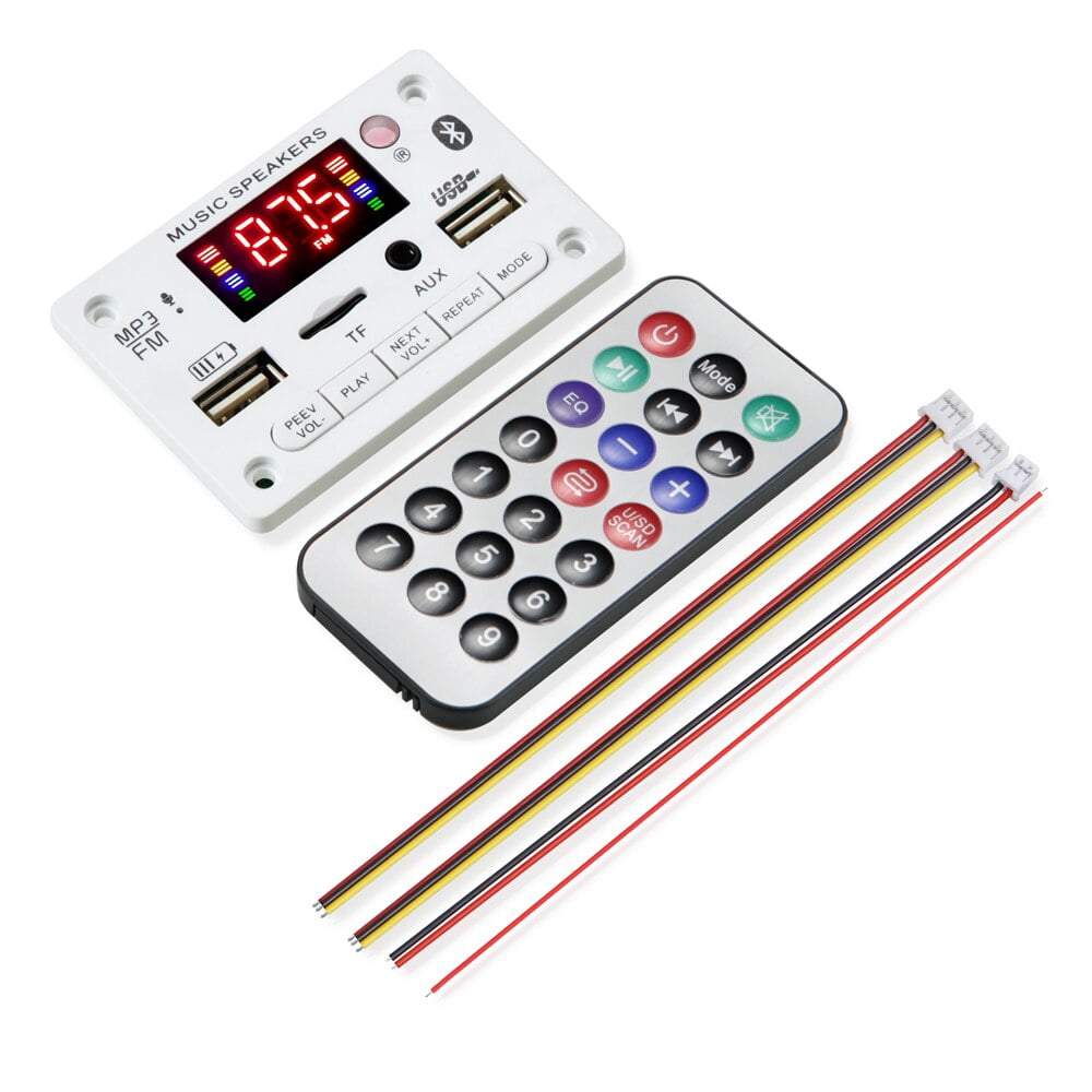 6V 12V Bluetooth 5.0 MP3 Decoding Board Module Wireless Car USB MP3 ...