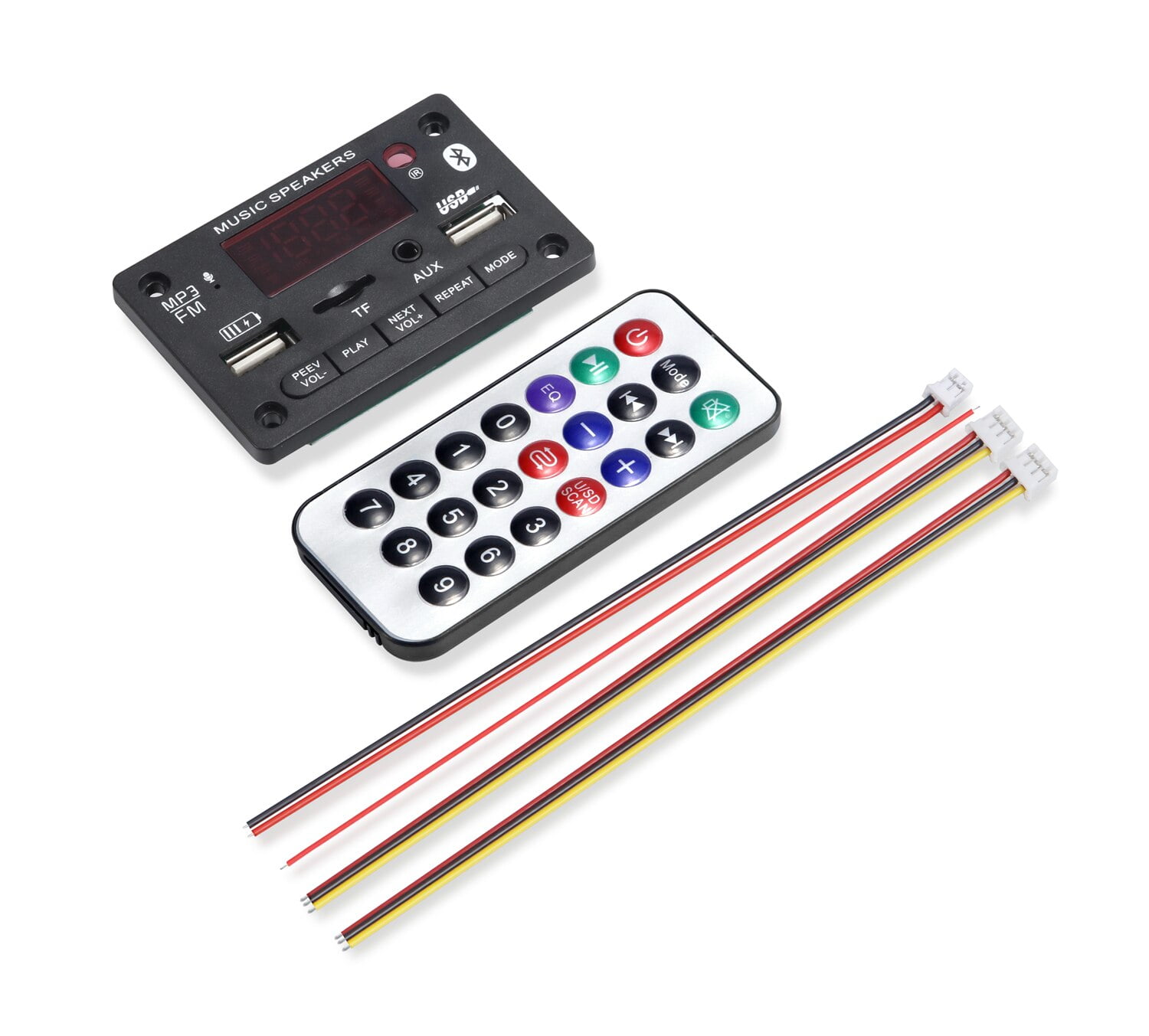 6V 12V Bluetooth 5.0 MP3 Decoding Board Module Wireless Car USB MP3 ...