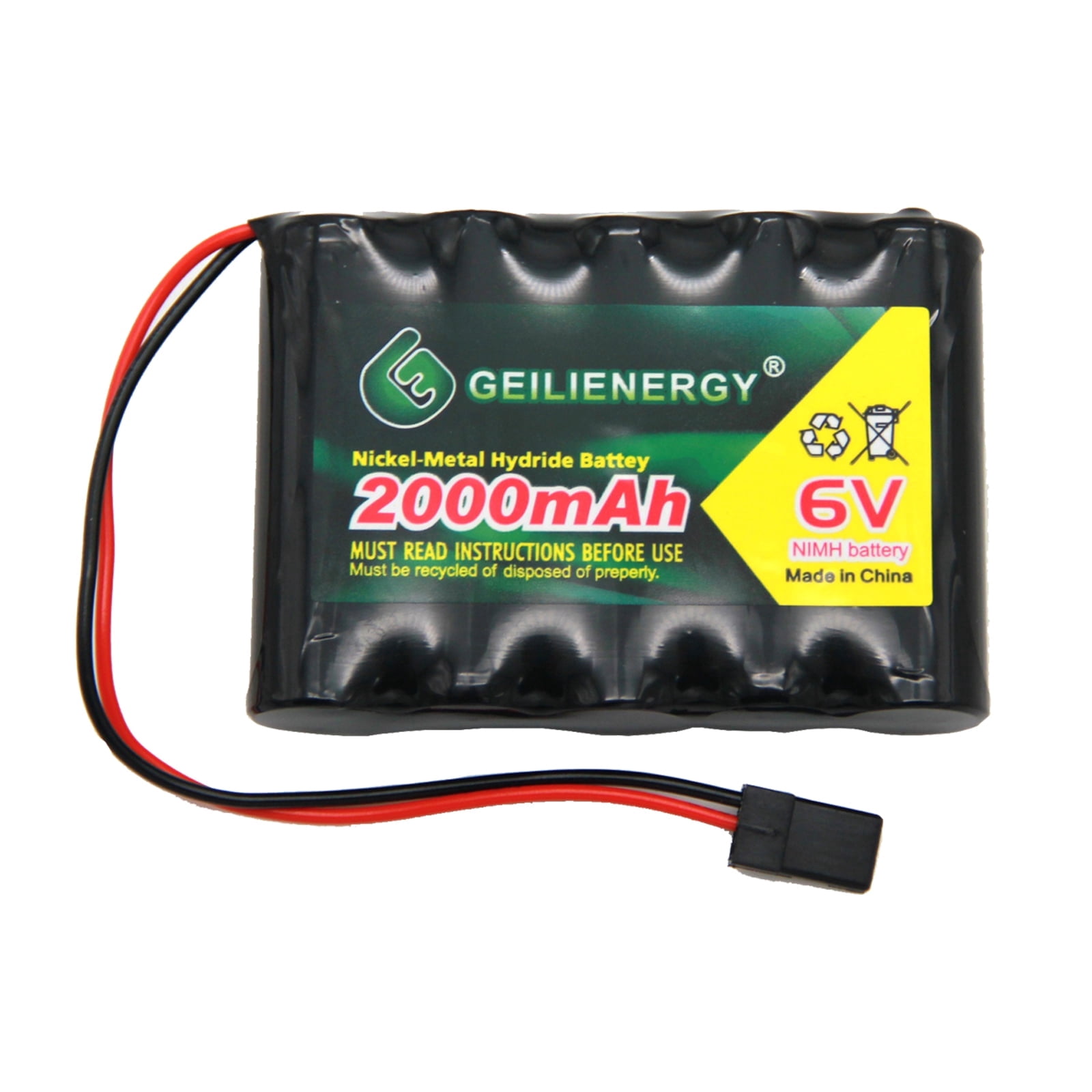 6V 2000mAh High Capacity NiMH Receiver RX Battery Pack with Hitec ...