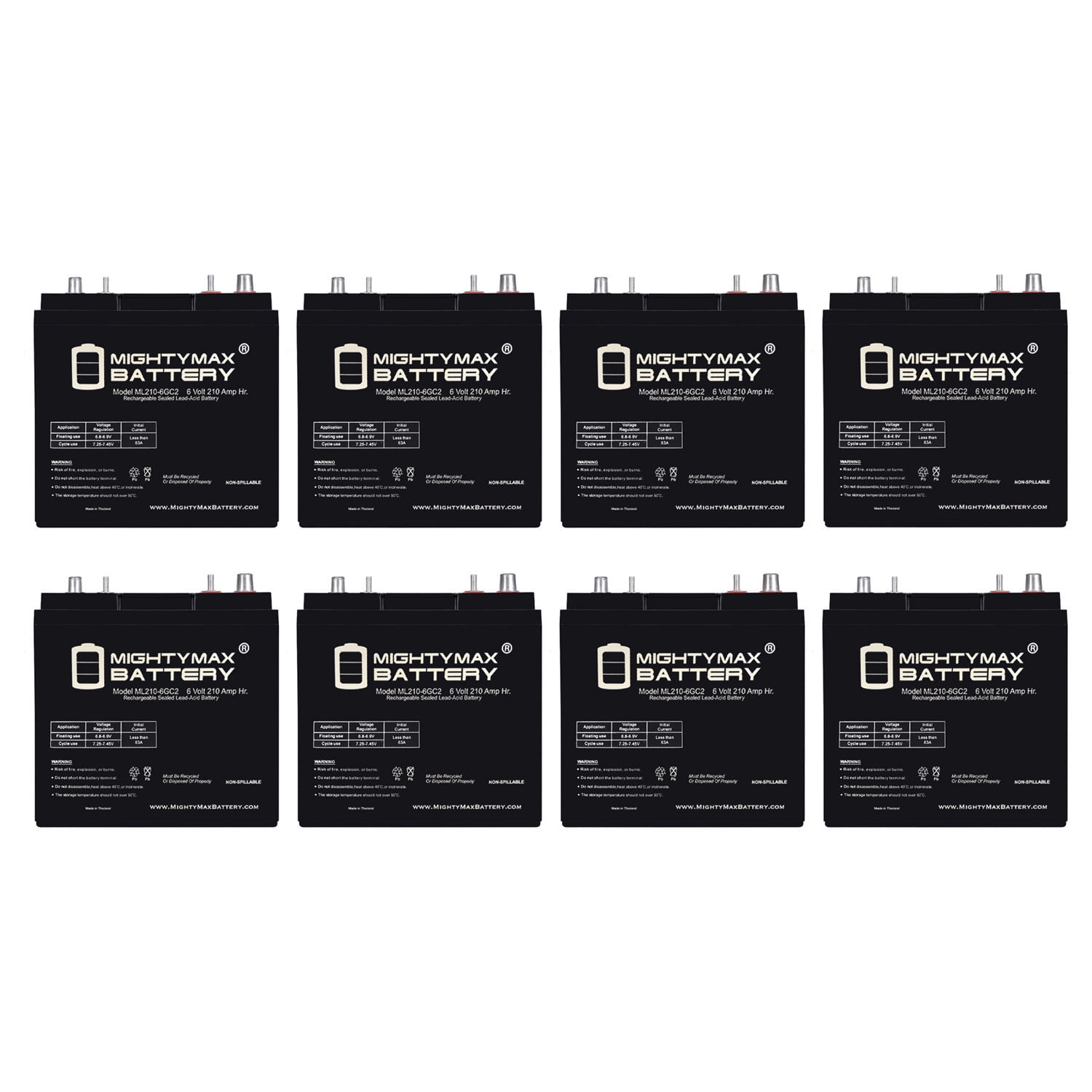 6V 210AH Dual Terminal SLA Replacement Battery Compatible with Columbia ...
