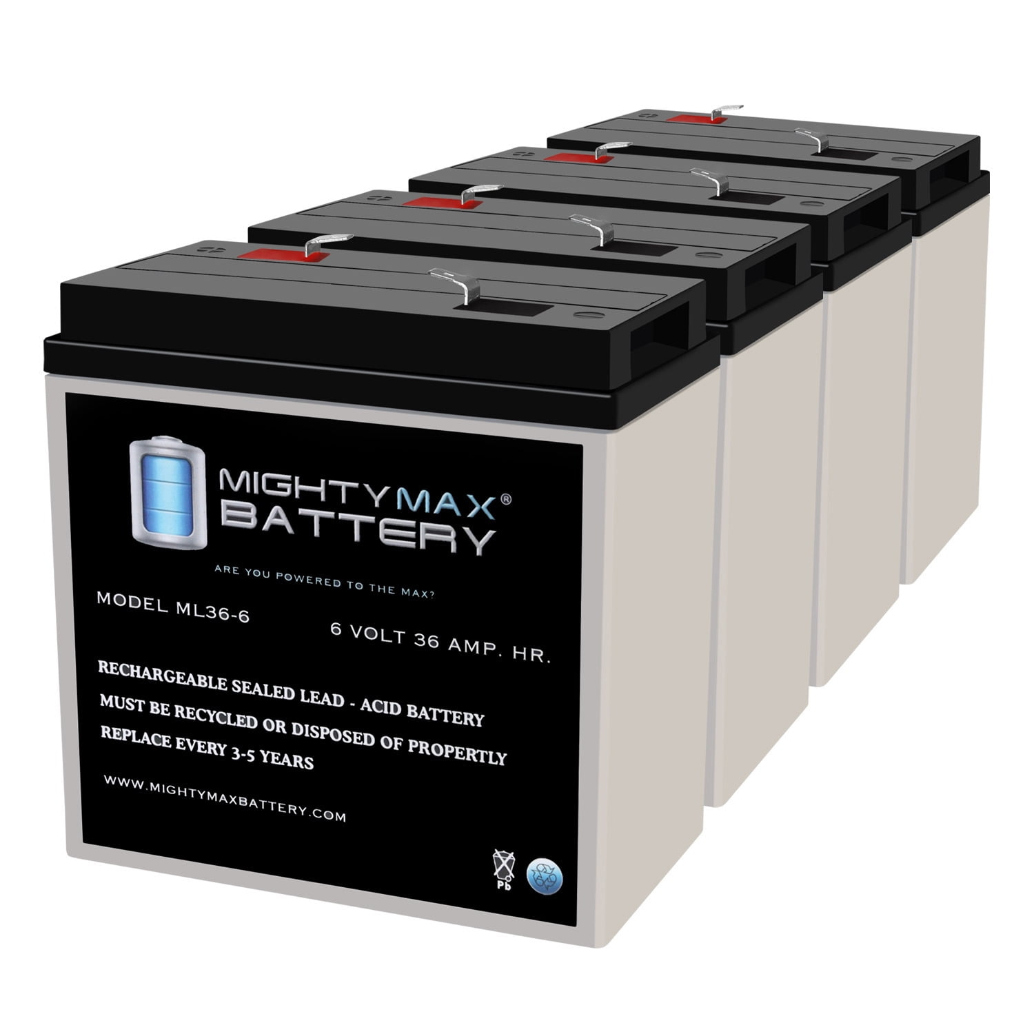 6V, 36Ah, AGM, F2 Terminal, Replacement Battery Compatible with Emergi ...