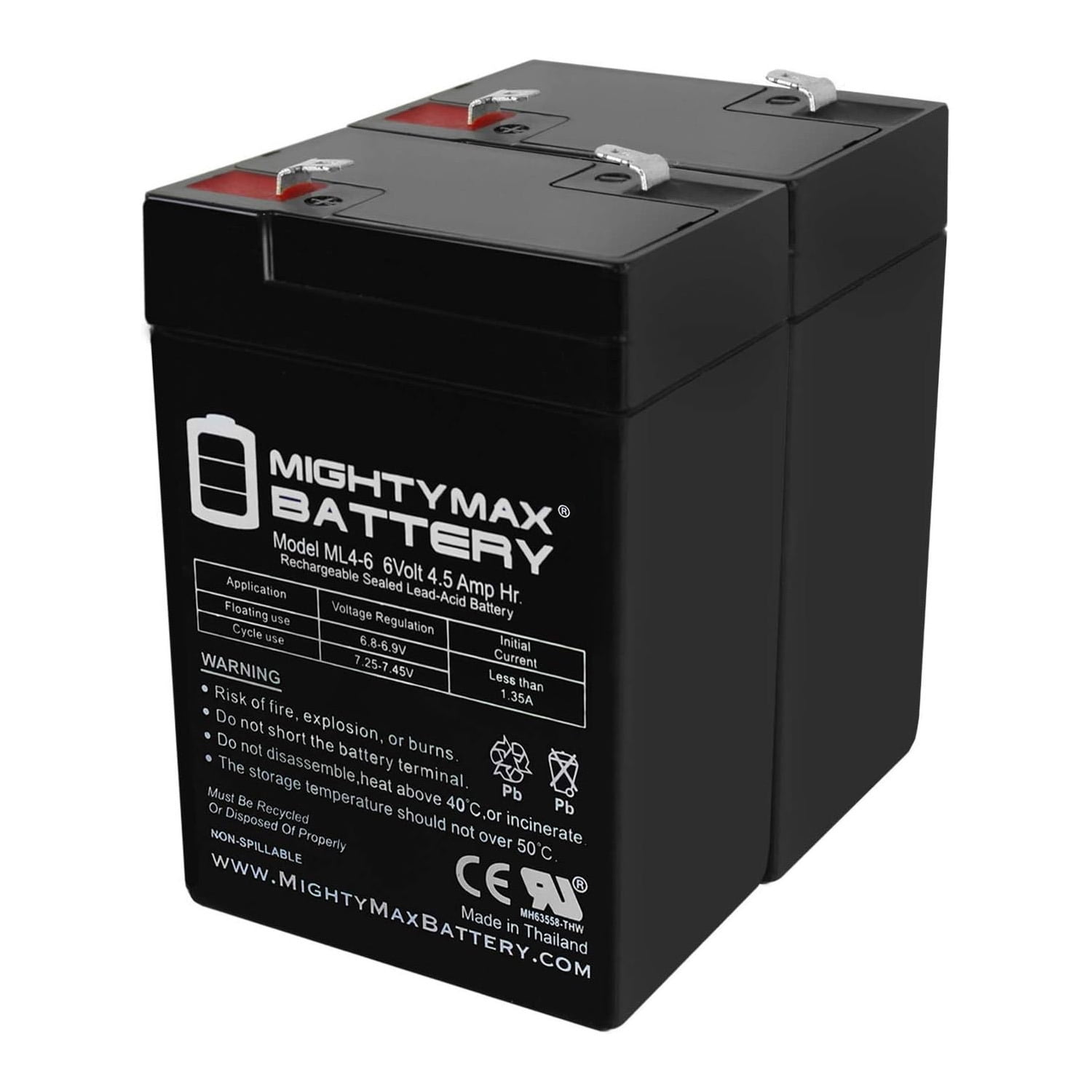 6 Volt 6v 4.5ah Rechargeable Deer Game Feeder Battery - 2 Pack ...