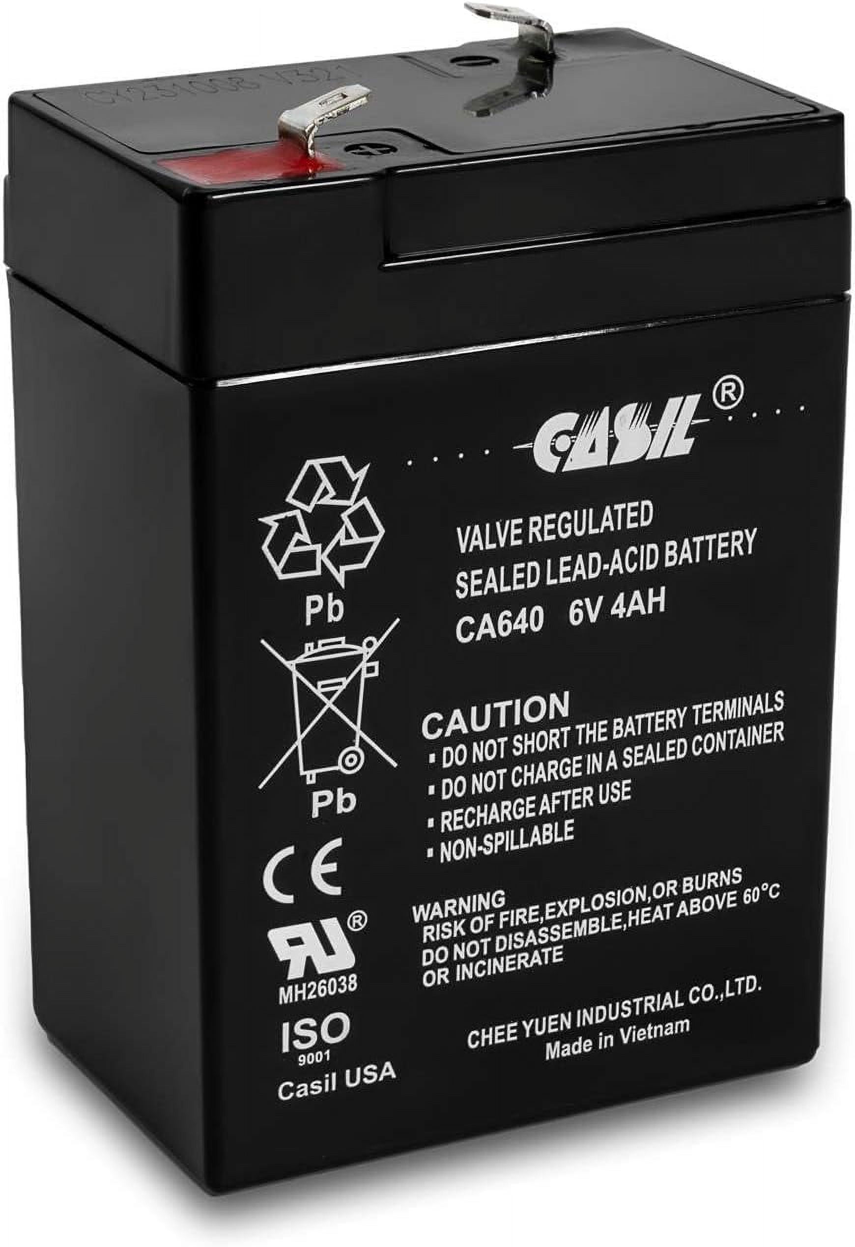 6V 4Ah SLA Battery – Rechargeable Sealed Lead Acid AGM – F1 Terminal ...