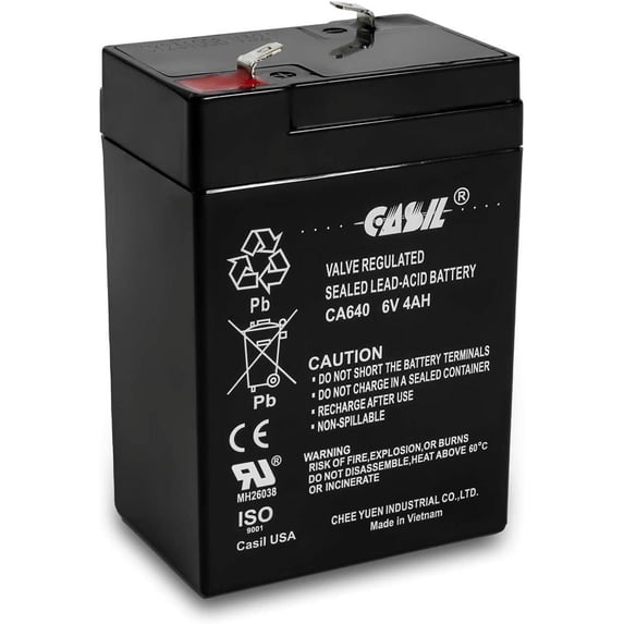 6V 4Ah SLA Battery – Rechargeable Sealed Lead Acid AGM – F1 Terminal ...