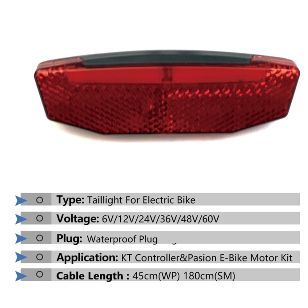 6V-60V Led Tail Light Scooter E-Bike Rear Lamp Electric Bicycle Motor ...