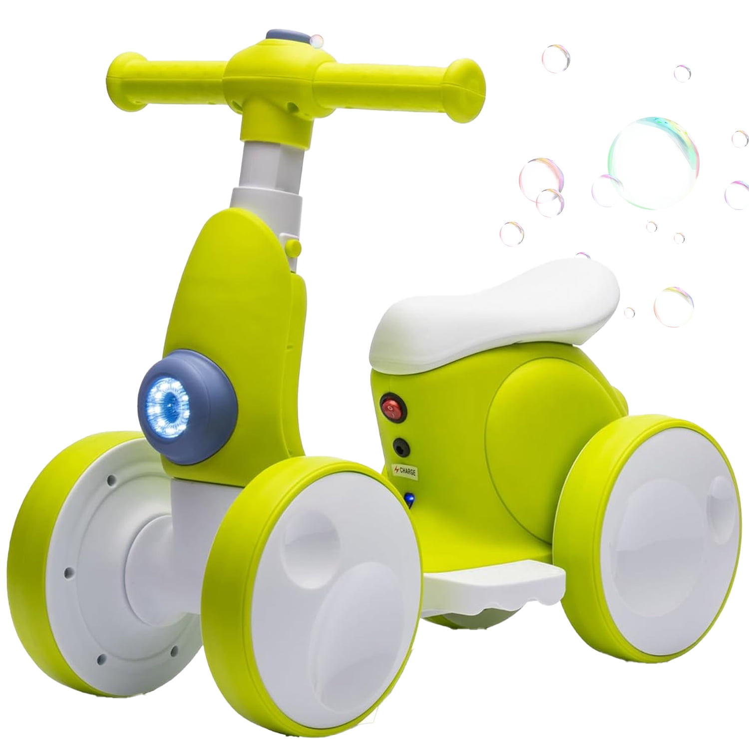 6V Electric Baby Balance Bike with Bubble Machine,4 in 1 Toddler ...
