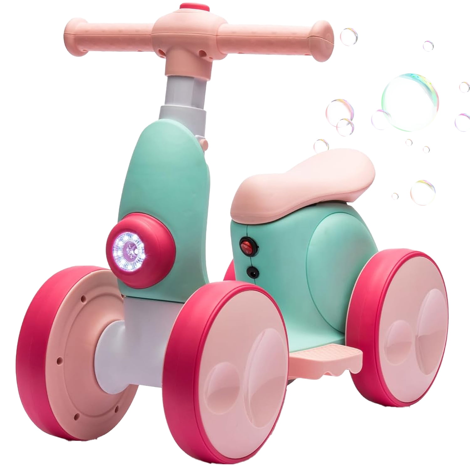 6V Electric Baby Balance Bike with Bubble Machine,4 in 1 Toddler ...