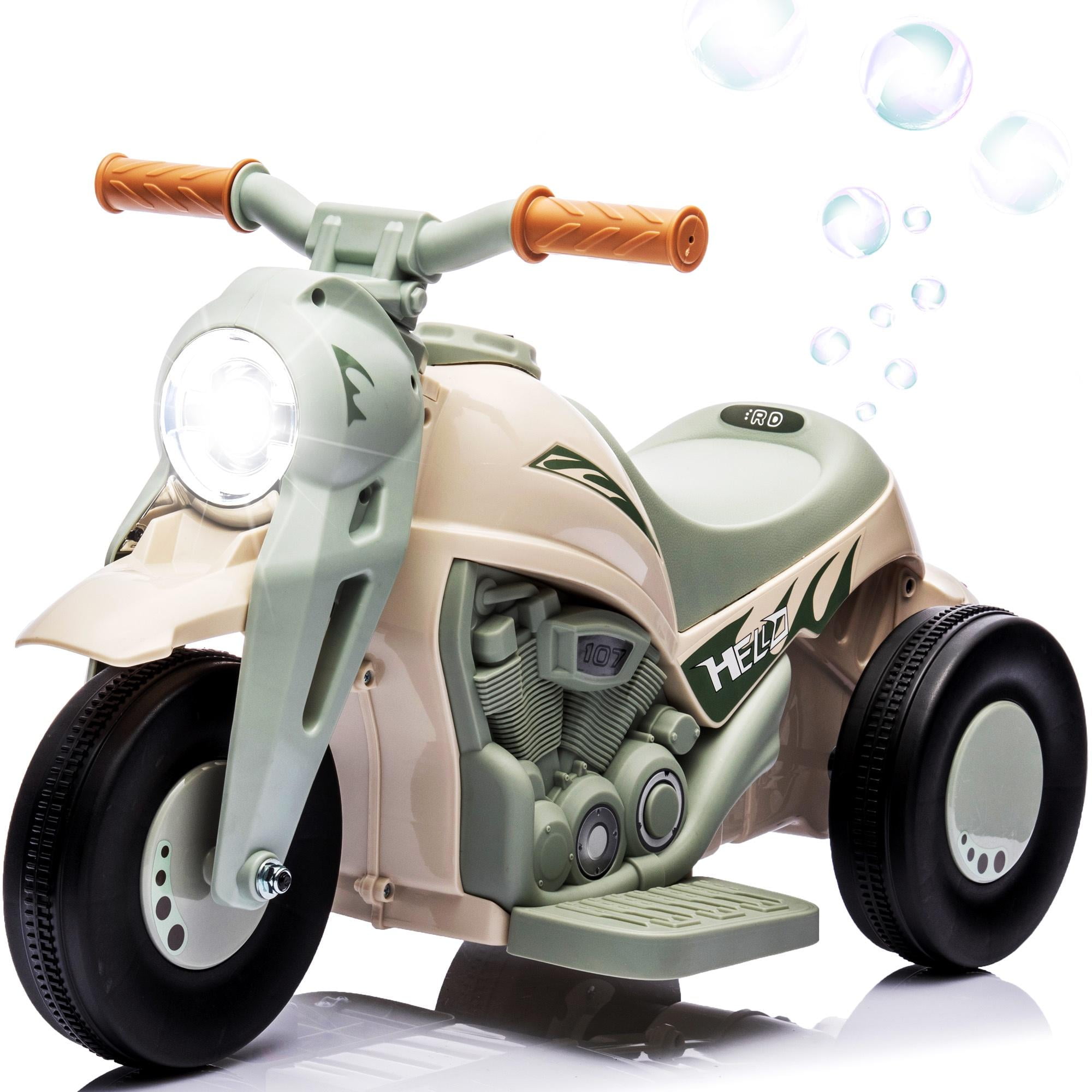 6V Electric Ride on Motorcycle for Toddlers Kids with Bubble Maker ...