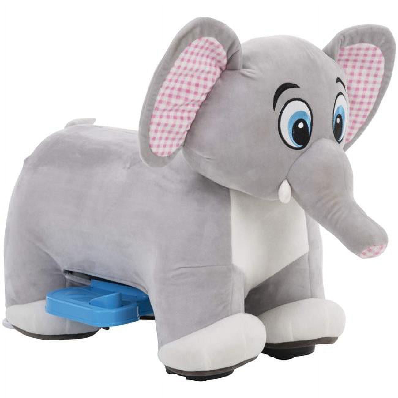 6V Elephant Plush Ride on Toy, Gray - One Size - Walmart.com