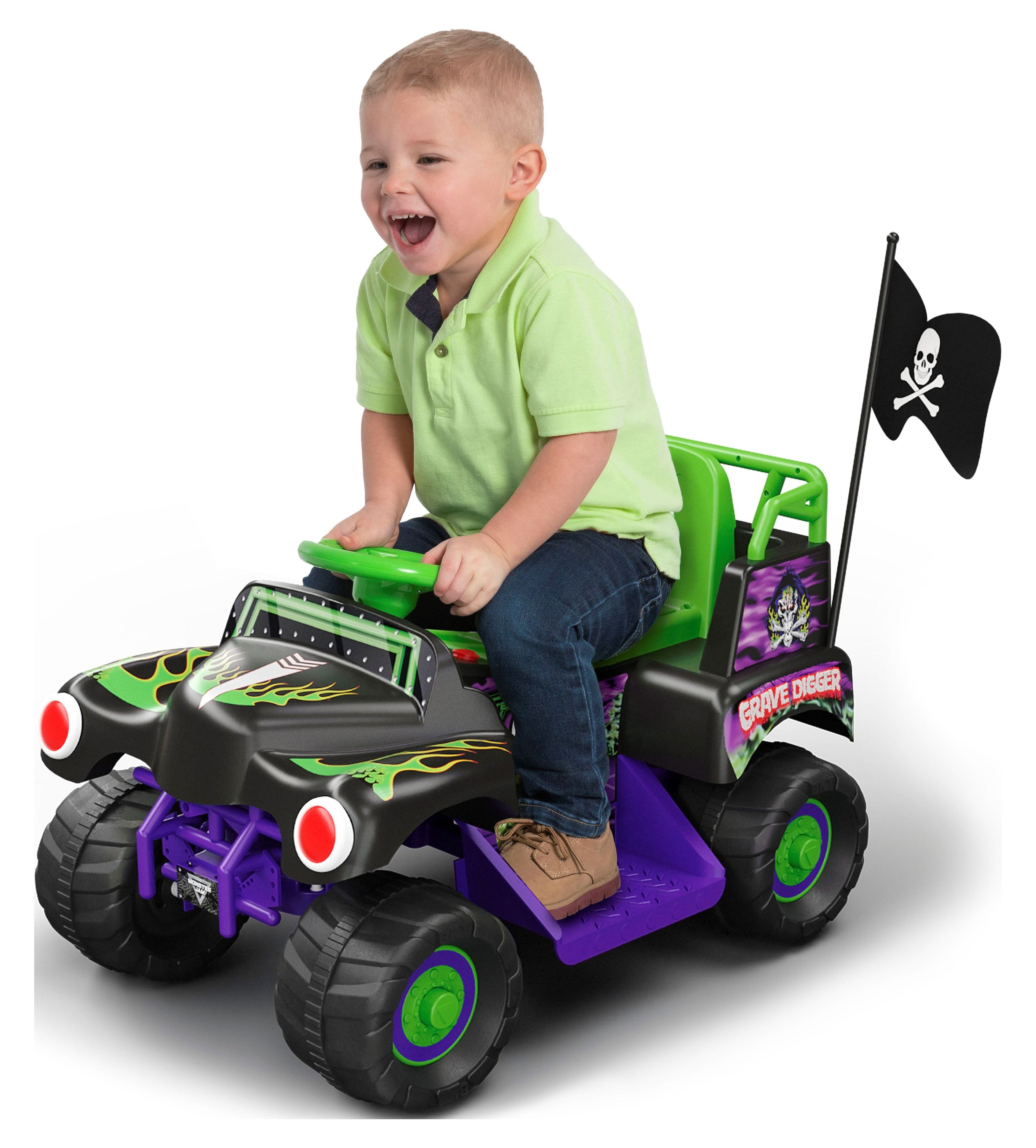 Brandclub - 6V Grave Digger Ride on Car Monster Truck Monster Jam Graphics for Boys & Girls 18 ...