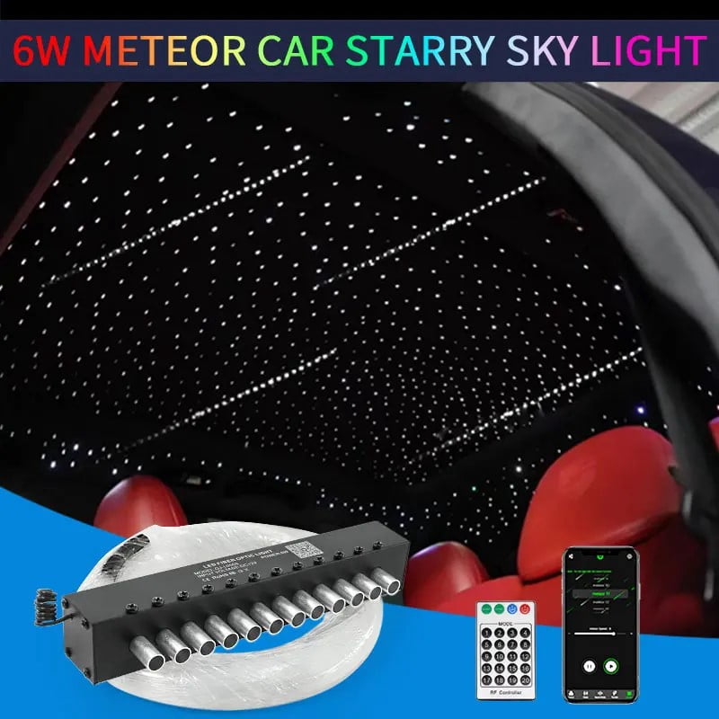 6W 12Holes Pure White Shooting Star Car Starry Sky Meteor light Car ...